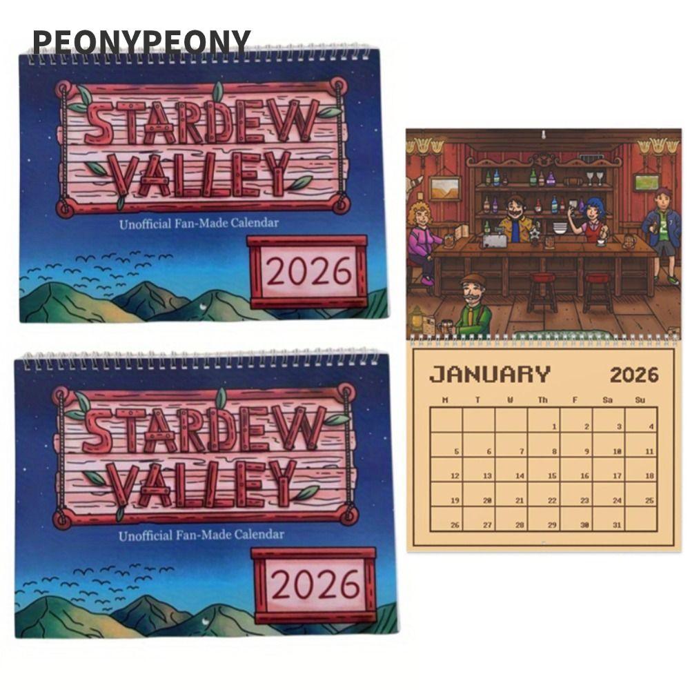 Calendário PEONY 2026 , De Parede Estético De 12 Países Mensais ...