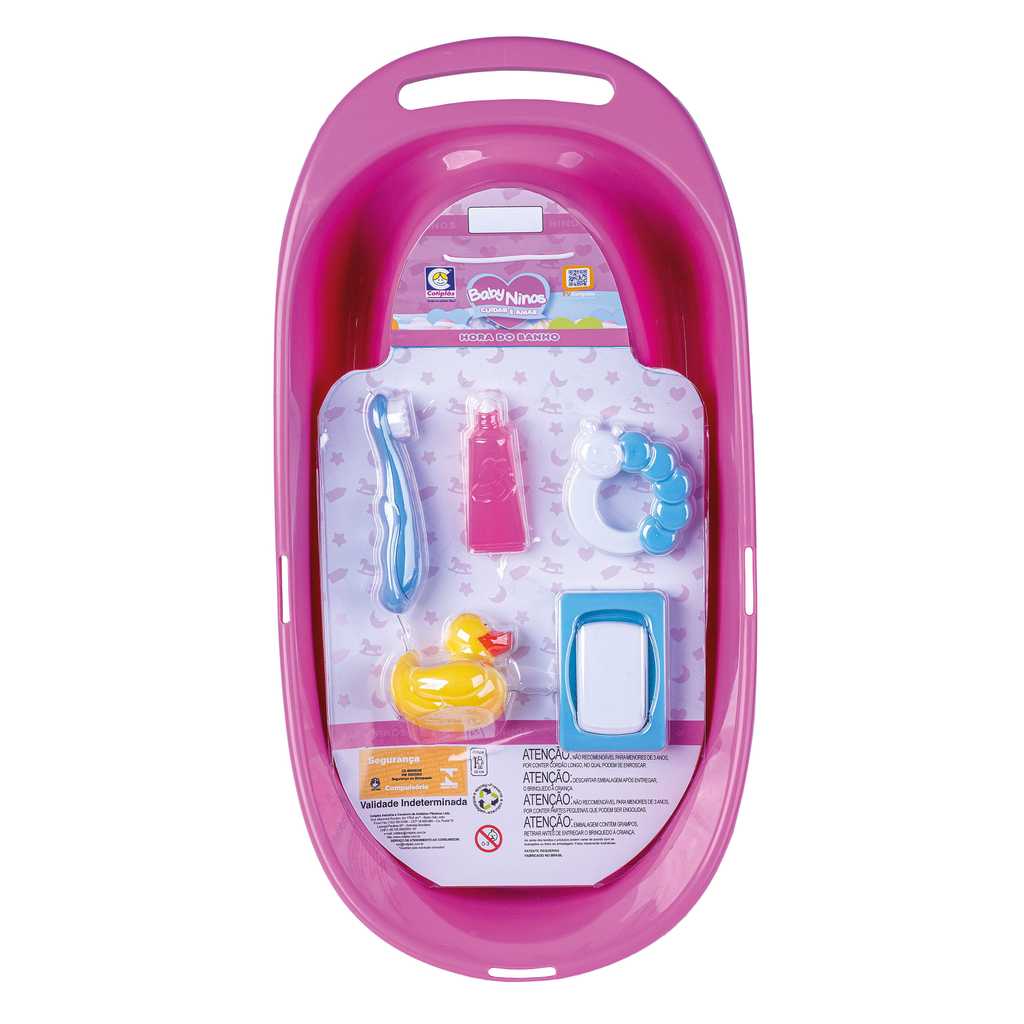 Banheira de Boneca Infantil Hora do Banho Baby Ninos Completa com ...