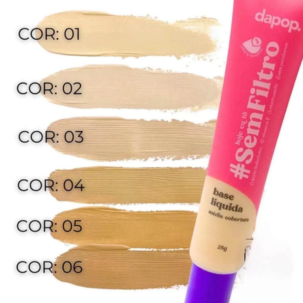 Base Líquida Sem Filtro 25G Cor 3 - Dapop | Shopee Brasil
