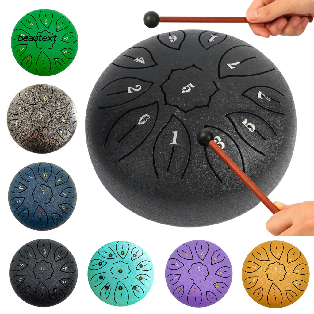 C Key Musical Instrument 6-inch Steel Tongue Drum with Mallets 11 Notes ...