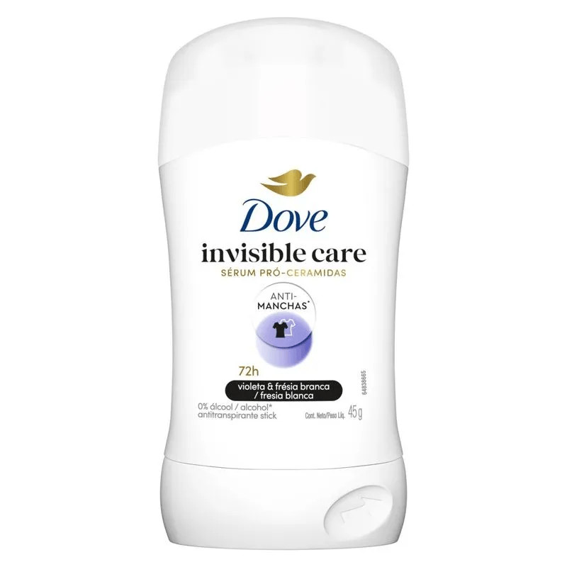 Desodorante em Barra Dove Invisible Dry 72h Antitranspirante 45g ...