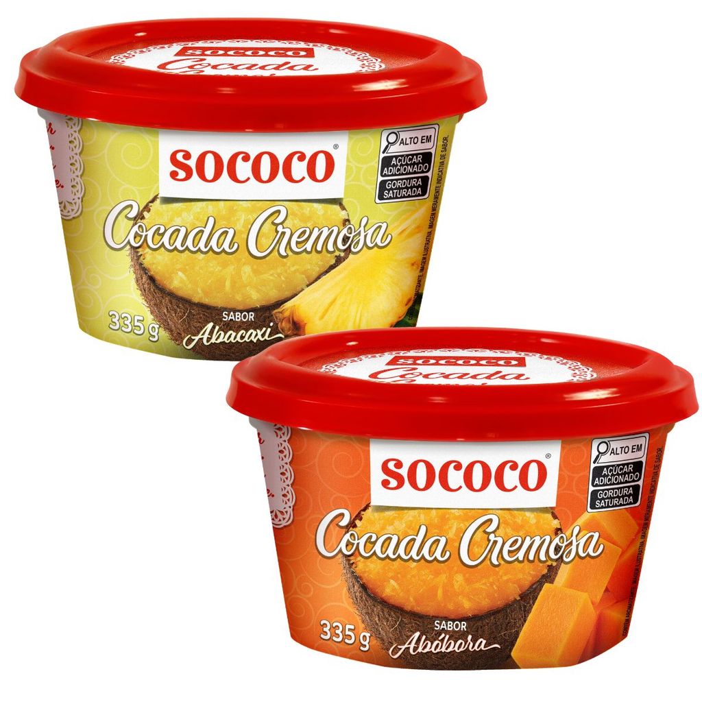Pack 2un Cocada Doce Cremosa de Abacaxi e Abóbora Sococo 335g | Shopee ...