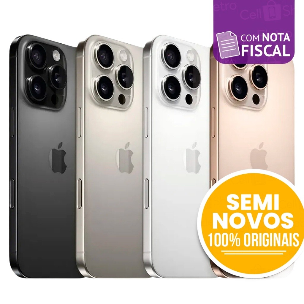 Celular iPhone 16 Pro e Pro Max 256gb 5G E-sim Original usado | Shopee ...