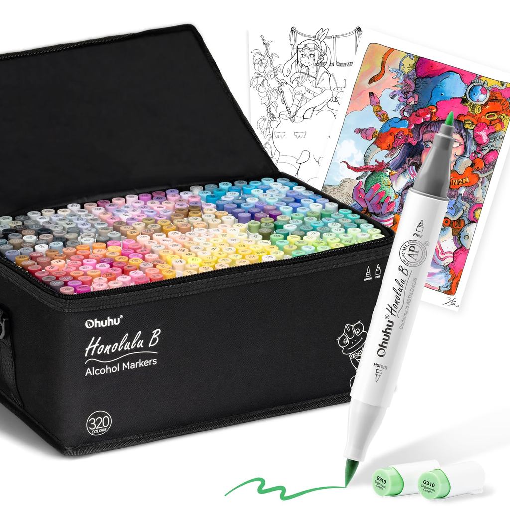 Direct from Japan Ohuhu Brush Marker Pens, 320 Colors, Professional-Use ...