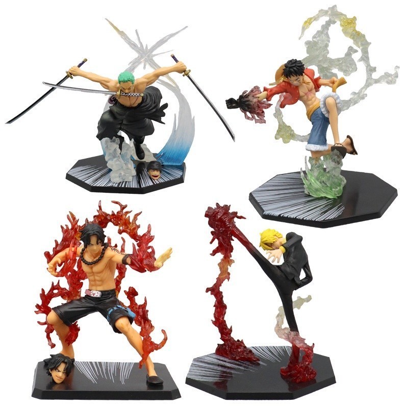 Luffy One Piece Anime Figura Macaco Roronoa Zoro Ace Modelo Coleção ...