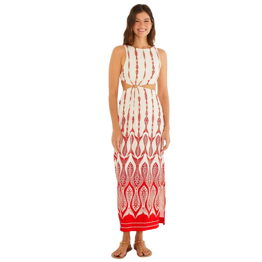 Vestido Farm Rio Recorte Peixe Correnteza | Shopee Brasil