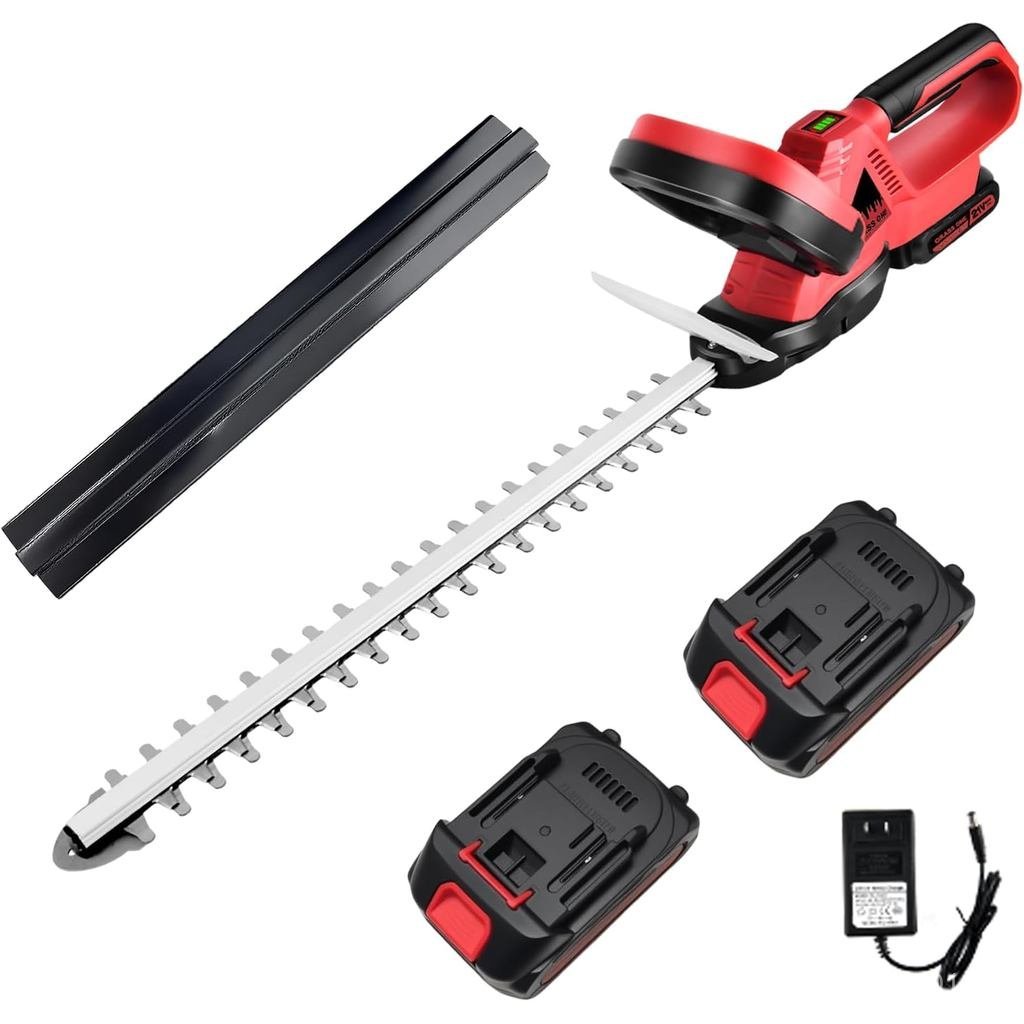 22'' Hedge Trimmer Cordless, Electric Handheld Bush Clipper, 3/4 ...