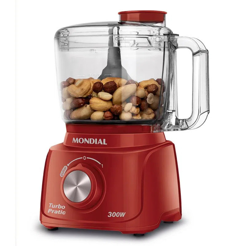Mini processador Mondial MP-16-R 300W 500ml 1 Velocidade + Pulsar Faca ...