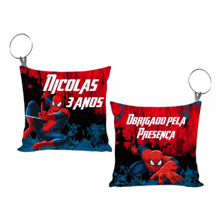 Kit 20 a 60 Chaveiro Almofada tema Homem-aranha Spider-man Lembrancinha ...