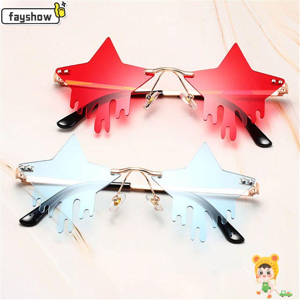 FAYSHOW Óculos De Sol Sem Aro Moda Estrela Forma Cosplay Pentagrama ...
