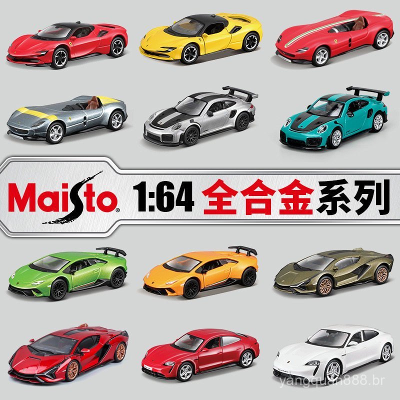1:64 Modelo de Carro de Liga Ferrari SF90 Porsche 911 Lamborghini Carro ...