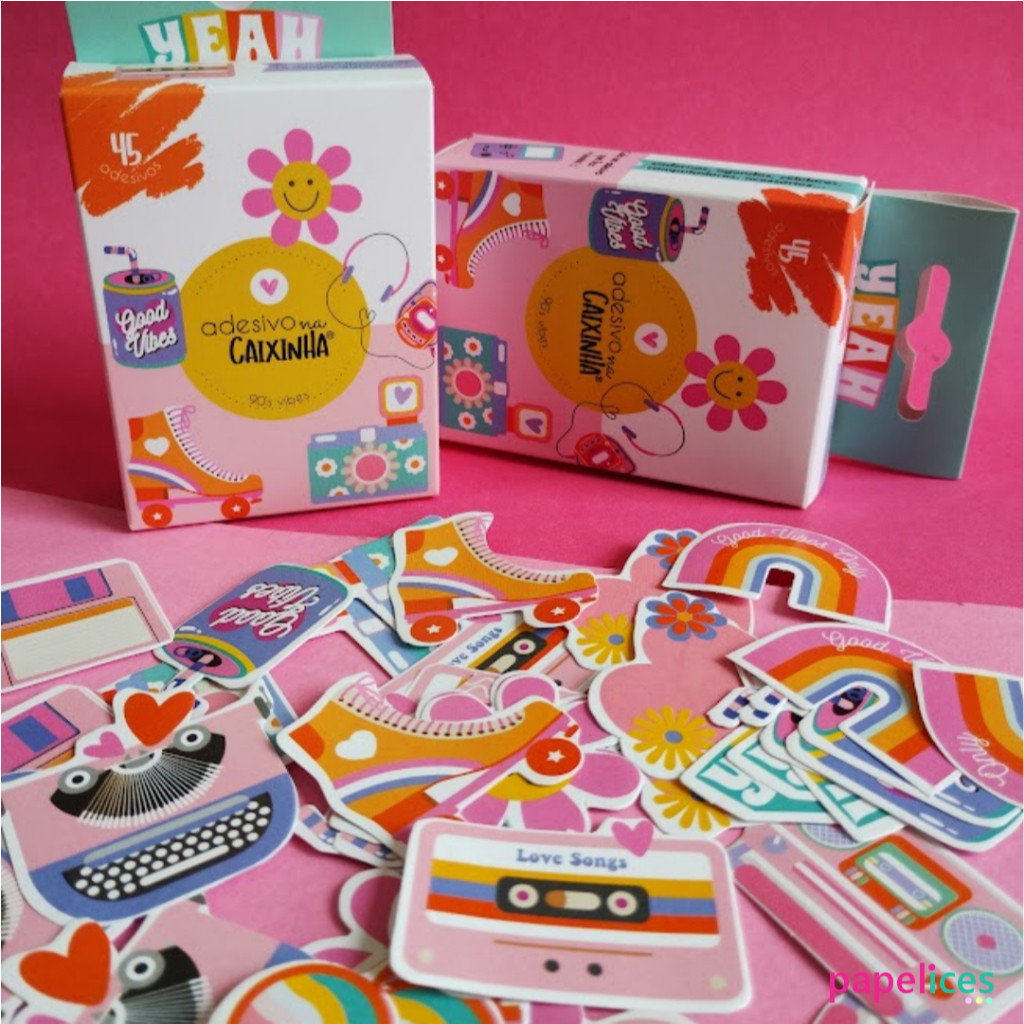Caixinha de Adesivos Temas Fofos | Para planner, scrapbook, journals X ...