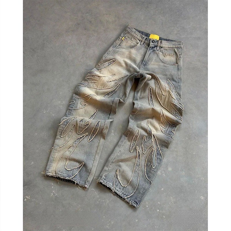 Cross-Border americano High street Wear rasgado Retro angustiado vibe ...