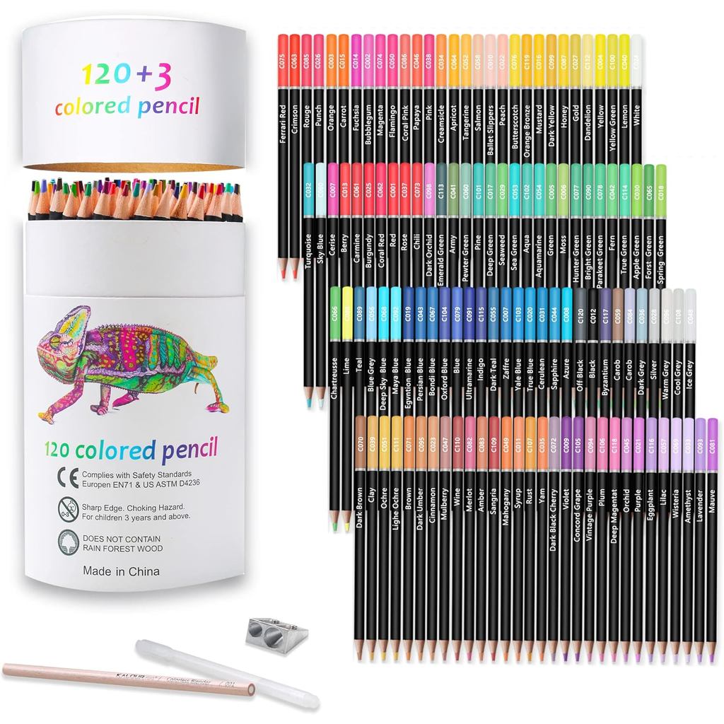 KALOUR Premium Colored Pencils,Set of 120 Colors,Artists Soft Core with ...