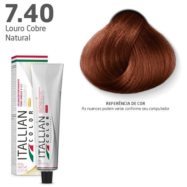 Coloração Itallian Color LOURO COBRE NATURAL 7.40 60g | Shopee Brasil