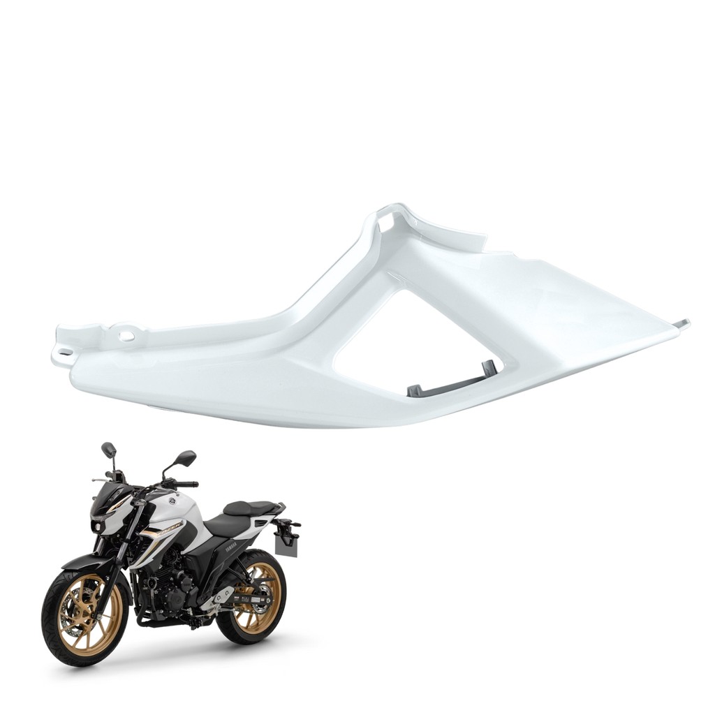 Carenagem Rabeta Traseira Esquerda Fz25 Fazer 250 2018 2019 2025 2026 Branco Metálico | Shopee ...