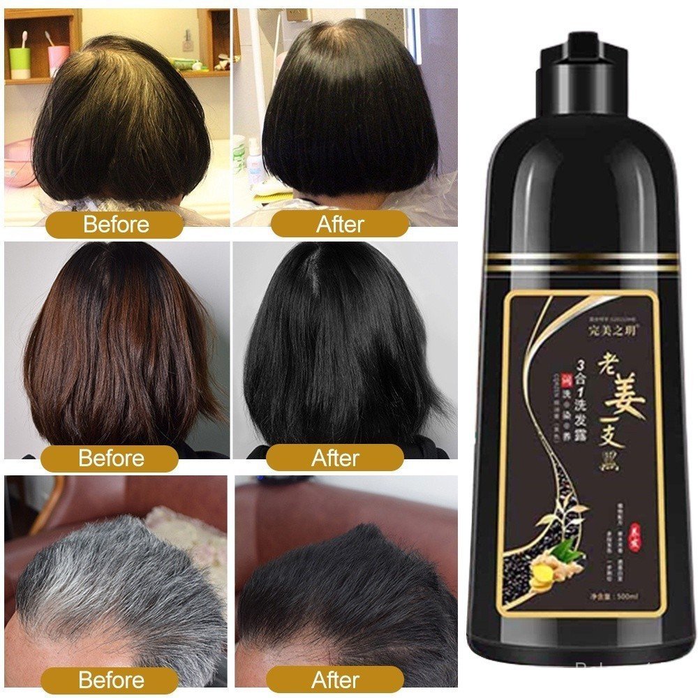 500ml Shampoo Permanente para Cabelo Preto, Orgânico e Natural ...