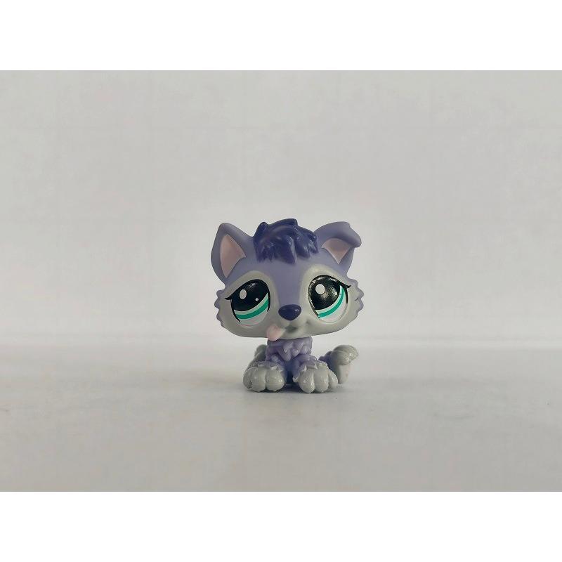 Figura Littlest Pet Shop Roxo Azul Husky Lobo Cachorro Olhos Verdes ...