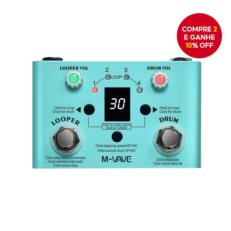 M-VAVE Lost Tempo Drum Machines & Looper Pedal de Guitarra - Bateria ...