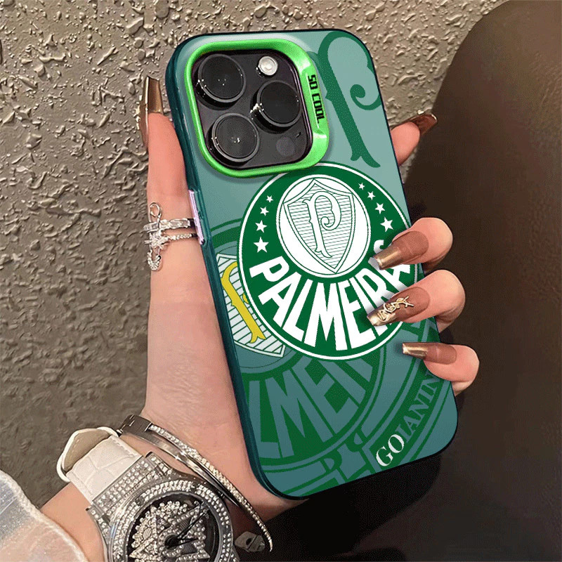 Transparente TPU Anti Caso De Telefone Tempo Palmeiras iPhone 17 16 pro ...