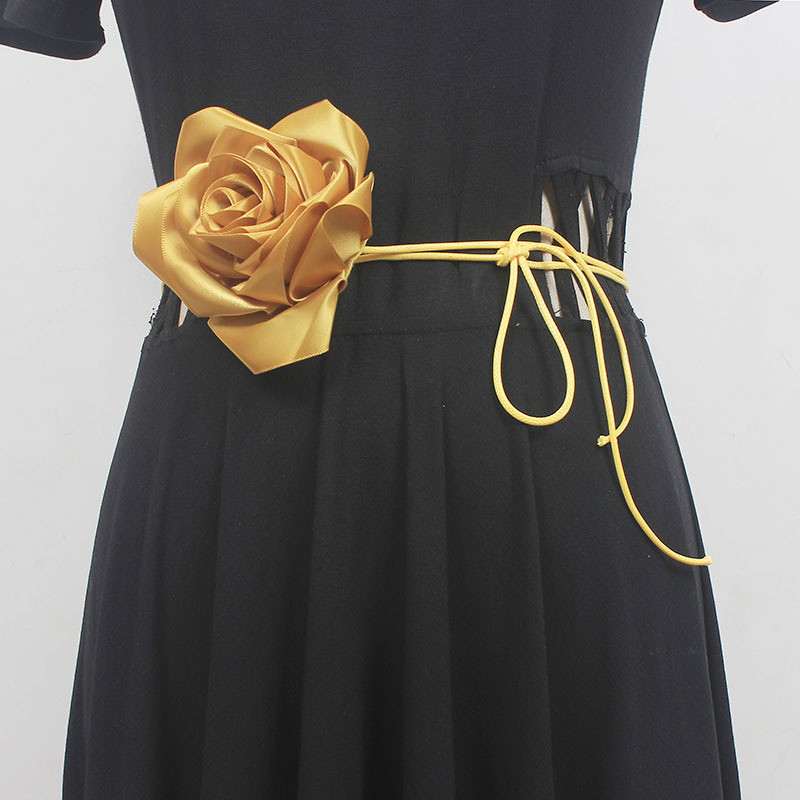 Colar de Flor Grande Choker Corrente de Pescoço de Flor de Rosa Dourada ...