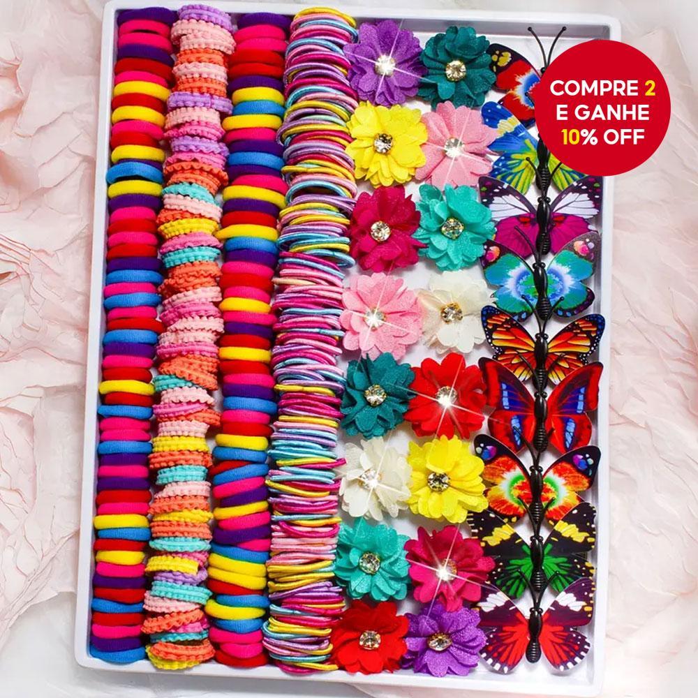 Conjunto de 231 Acessórios de Cabelo, Presilhas Florais & Grampos de ...