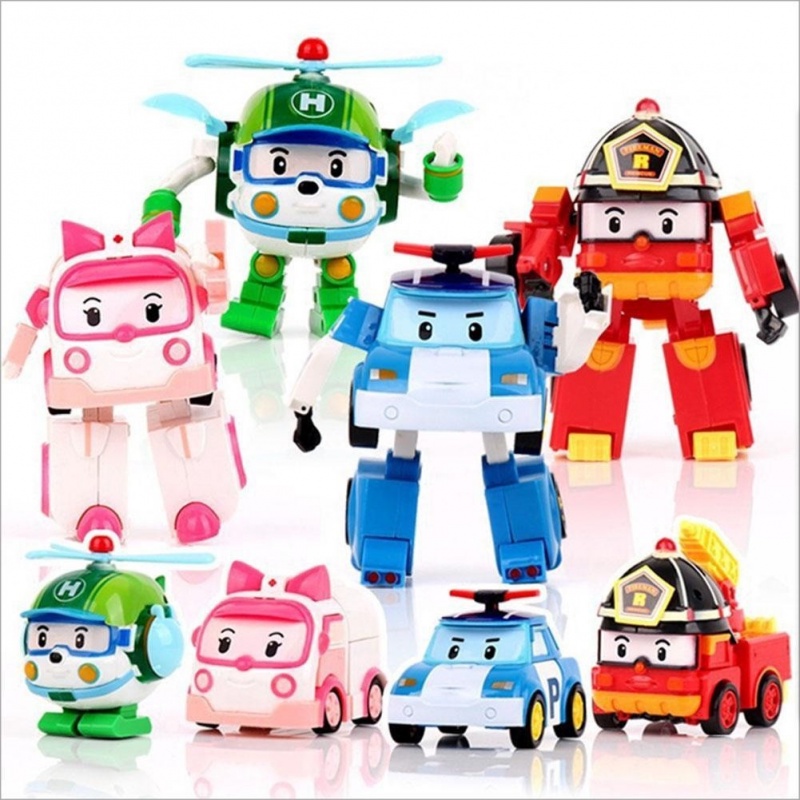 Robocar Poli Transformer Pull Back Robot Crianças Brinquedos Do Carro ...
