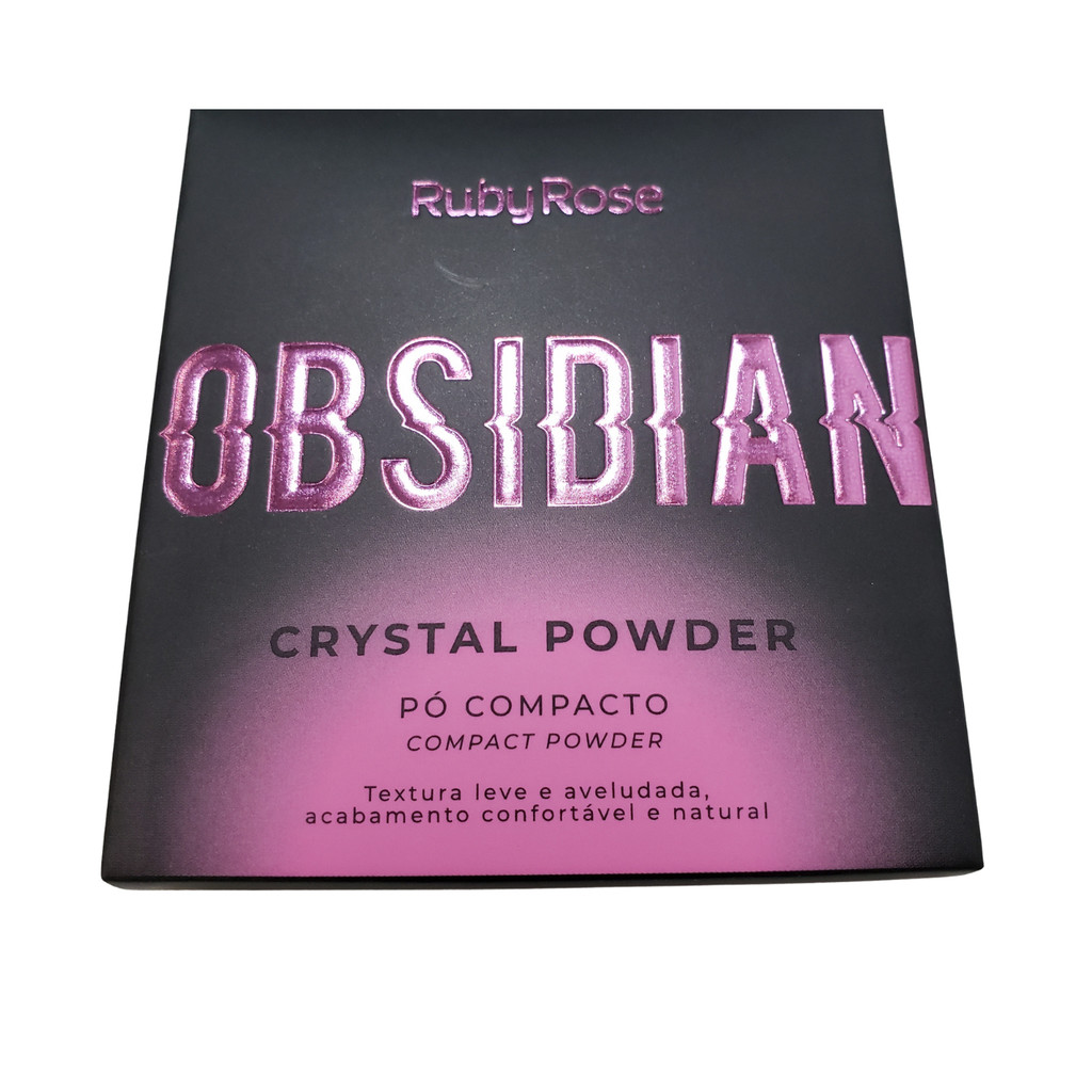 PO COMPACTO CRYSTAL POWDER OBSIDIAN HB1800 RUBY ROSE | Shopee Brasil