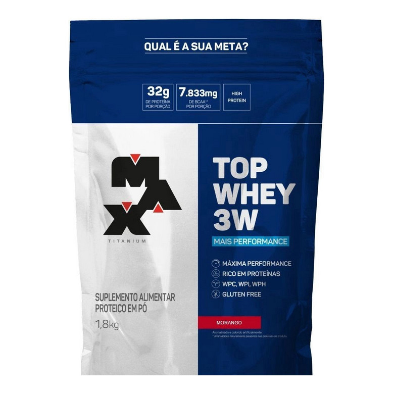 Top 3w 1,8kg Whey Max Titanium - Morango | Shopee Brasil