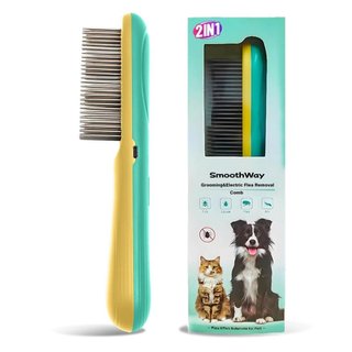 Professional Flea Comb for Long Haired Dogs & Cats - 3-Row Stainless ...