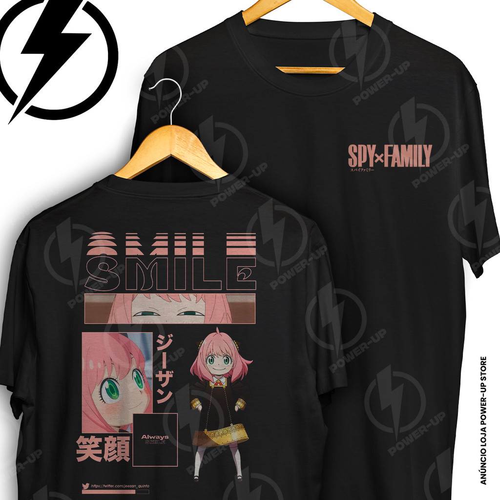 Camiseta Spy X Family Anya Forger Smile Always Kawaii Anime Frente E ...