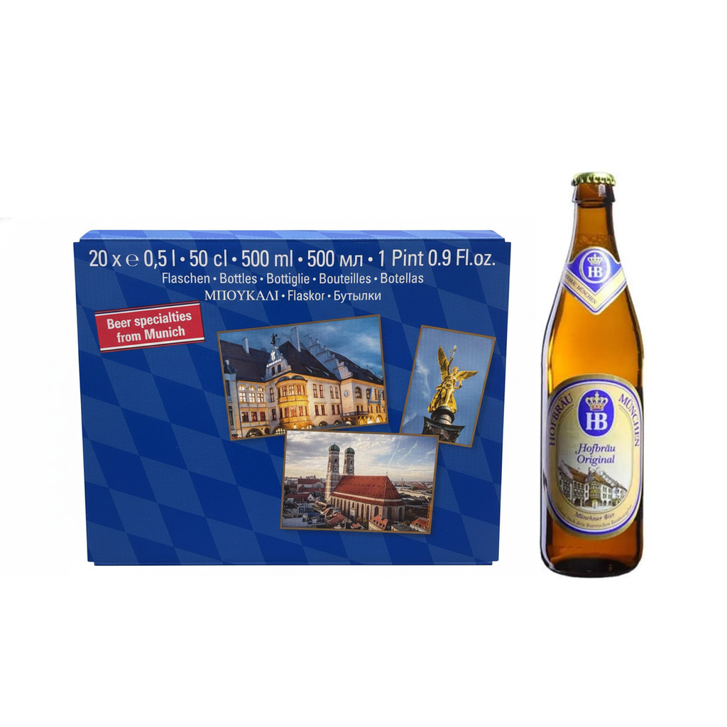 Cerveja Hofbrau HB Original - Pack 20 unidades 500ml | Shopee Brasil
