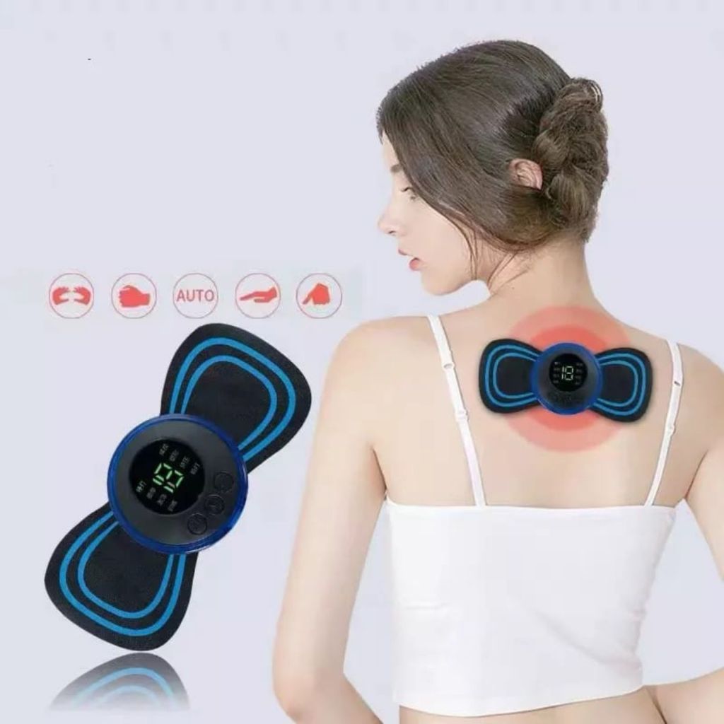 Mini Massageador Portátil Recarregável Cervical EMS Alivia Dores Corpo ...