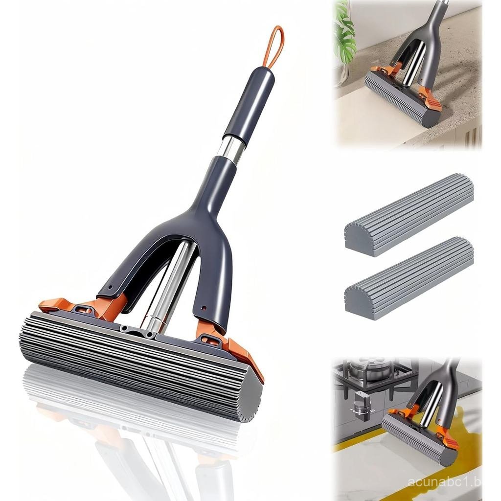 Portable Self-Squeeze Cleaning Mop,Lazy Tabletop mop and Stainless ...