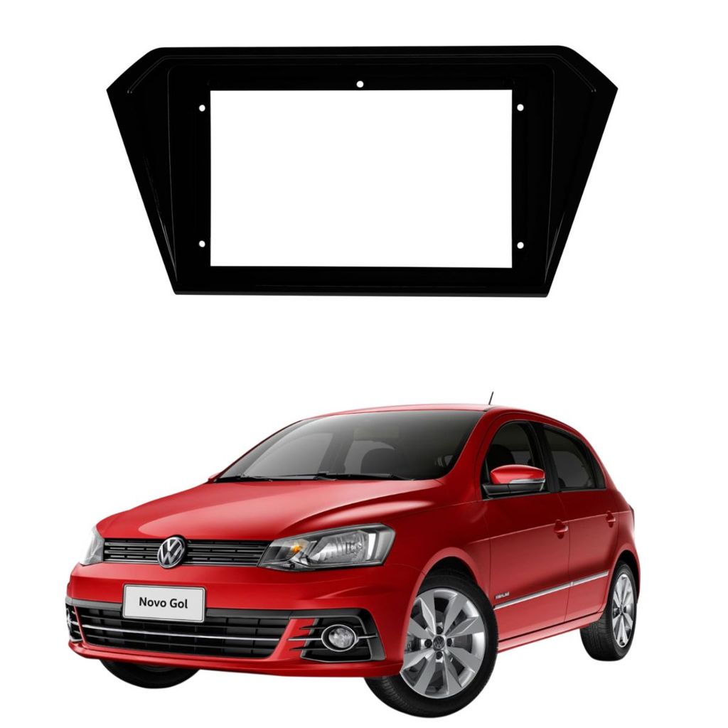 MOLDURA 2 DIN VW GOL G7/G8 / SAVEIRO/VOYAGE 9 POL BLACK PIANO FIAMON ...