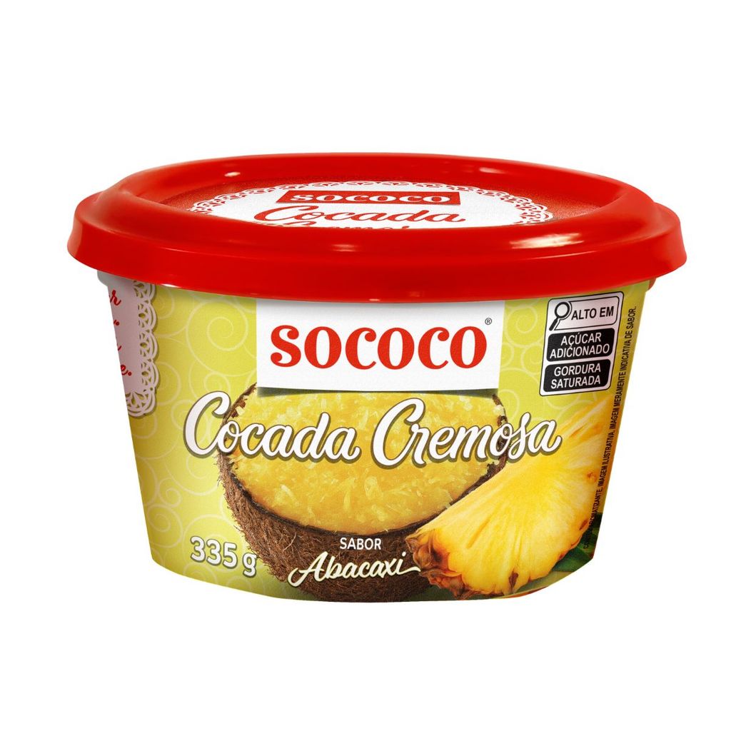 Cocada Doce Cremosa de Abacaxi Sococo 335g | Shopee Brasil