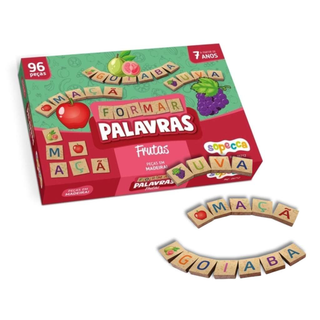 Jogo Infantil Educativo Formar Palavras Frutas Sopecca - DS712 | Shopee ...