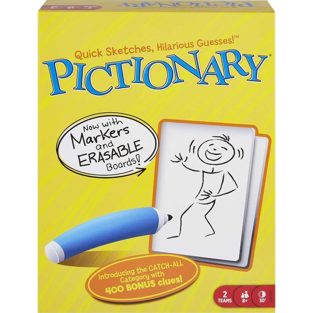Jogo de Tabuleiro Familiar Mattel Games Pictionary para Crianças ...