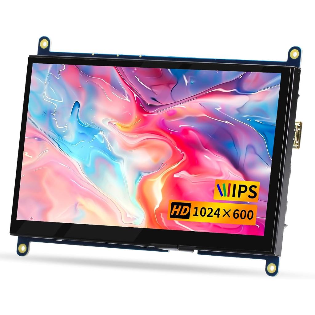 Tela LCD Mini CUQI de 7 polegadas IPS 1024x600, Monitor Mini HDMI para ...