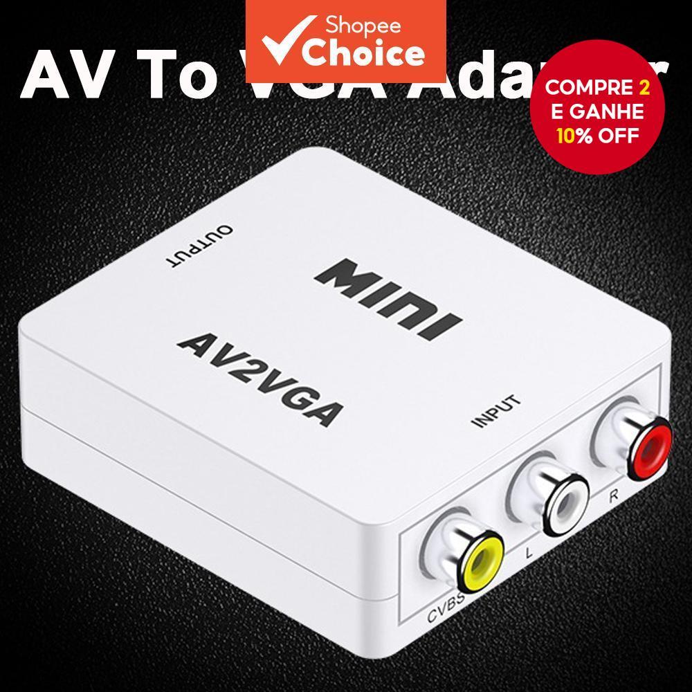 Adaptador de Vídeo AV RCA CVBS para VGA para TV Box, Monitor de PC ...