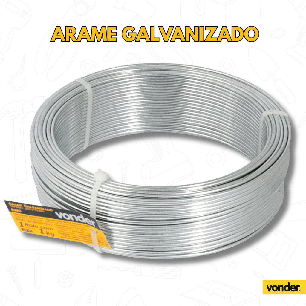 Arame Galvanizado 22 BWG 0,71 mm – VONDER | Shopee Brasil