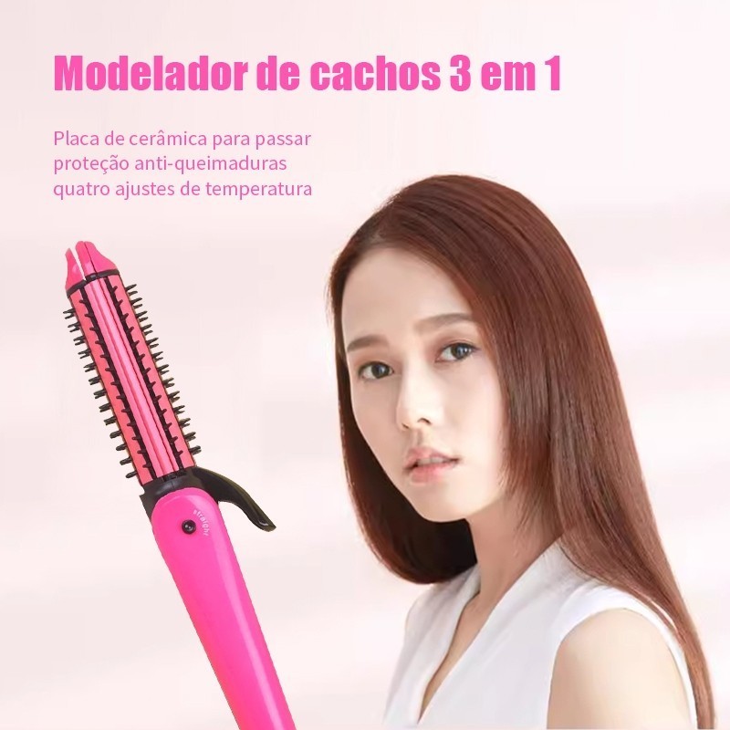 Modelador De Cachos Profissional Sem Frizz 220V 110V 127V Com Íons ...