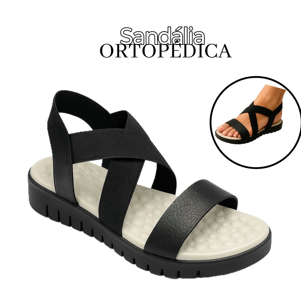 Sandalia Feminina Ortopedica Para Esporão Super Macia Ultra Confortável ...