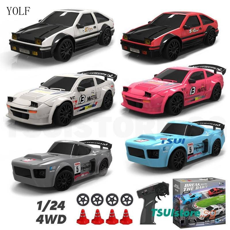 Carro de Drift RC 4WD AE86 Sport 2.4G Controle Remoto Simulação de Alta ...