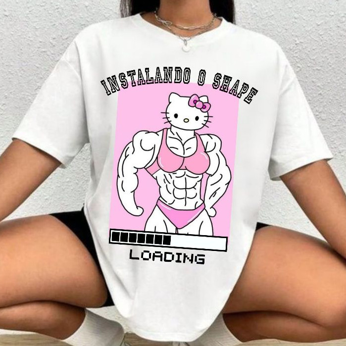 blusa camiseta hello kitty maromba de academia, blusa fitness meme ...
