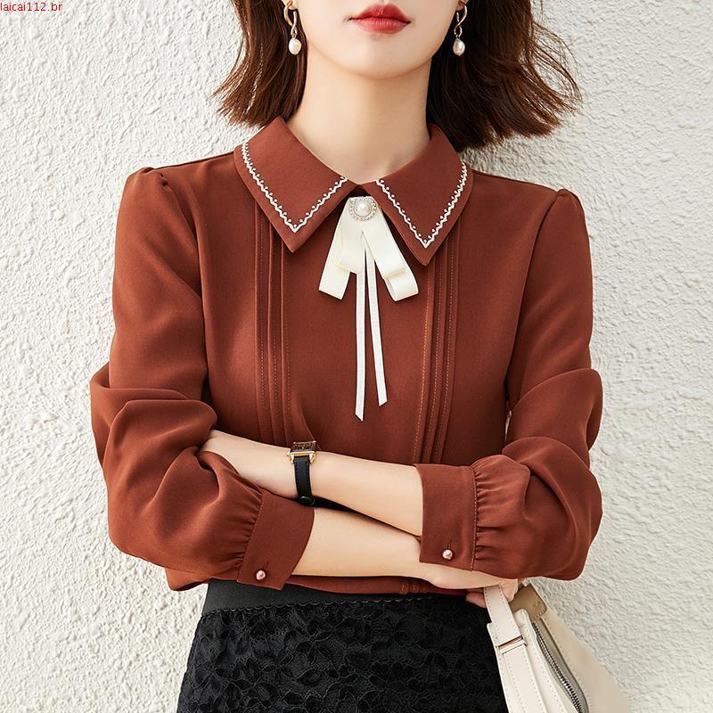 top chique longo feminino De chiffon Com Laço csa . | Shopee Brasil