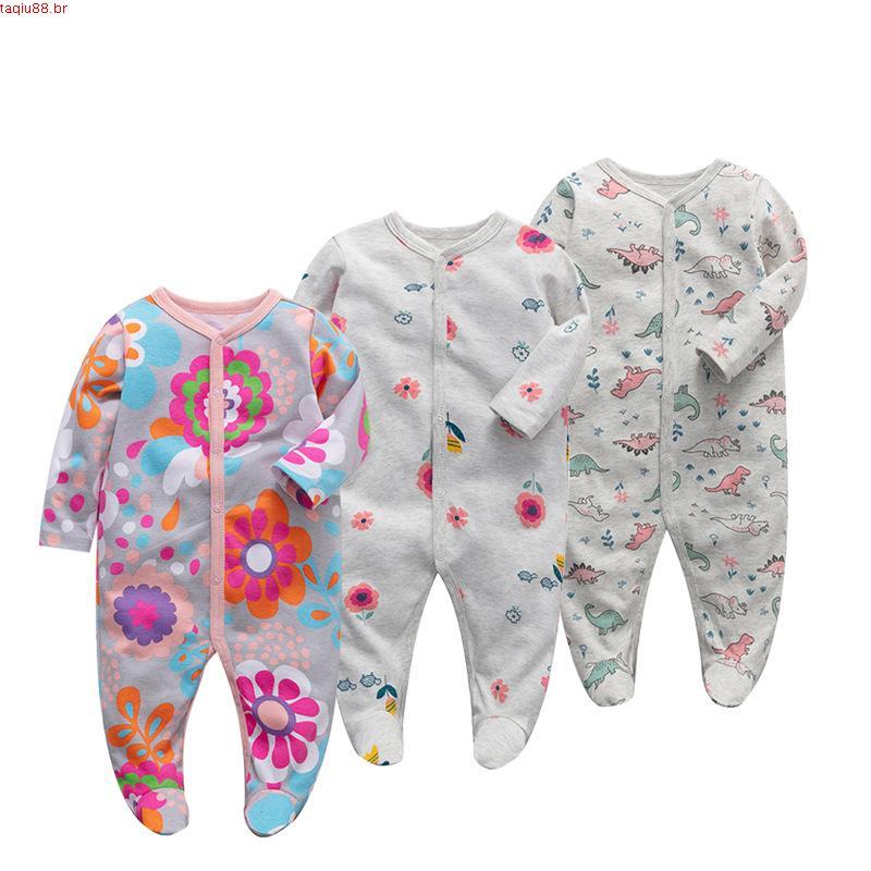 Pijama Recém-Nascido Calças De Manga Comprida Com Zíper De Duas Vias ...
