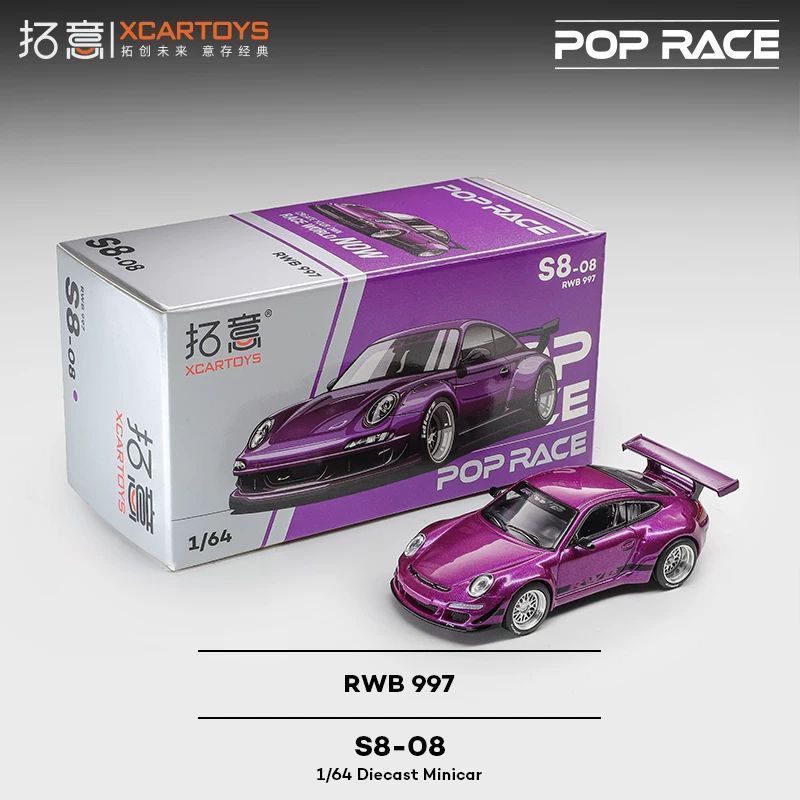 Xcartoys&POPRACE 1/64 NEW Porsche RWB 997 Modelos de carros Liga de ...