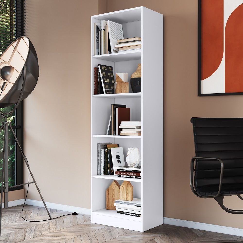 Estante de Livros 52cmx177cm 5 Nichos Laca Palermo Branco | Shopee Brasil