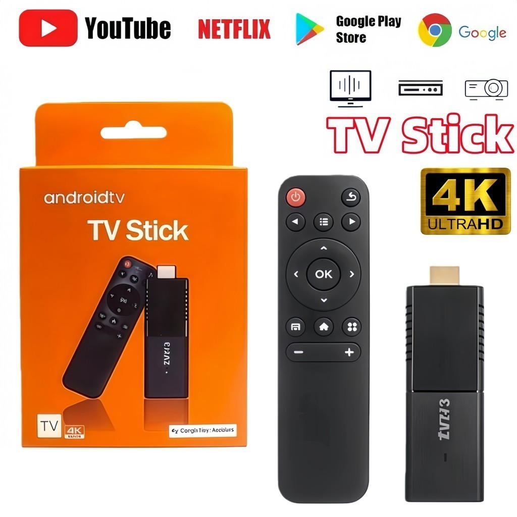 Stick 4K Ultra HD Sistema Android- 128GB+8GB, Controle por Bluetooth ...